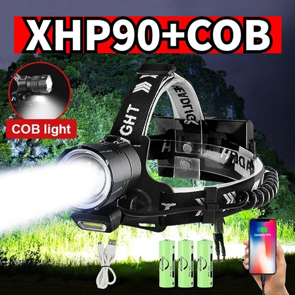Super XHP90 Powerful COB LED Headlamp Flashlight Torch High Power ...
