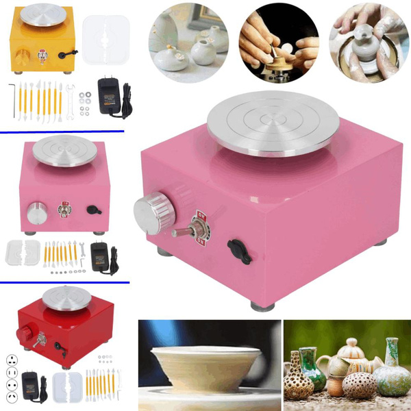 Mini Pottery Wheel Vivid Pink Stable Turntable Compact Size Basin Style ...