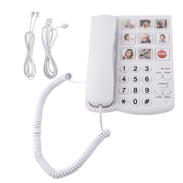 LD‑858HF Big Button Telephone Amplified Photo Memory Corded Landline ...