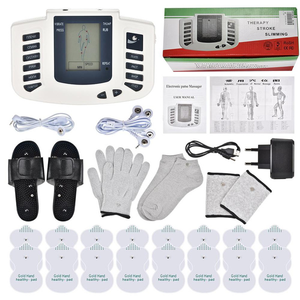 JR309 EMS Tens Massage Unit +16 Pads Russian Electrical Pulse ...