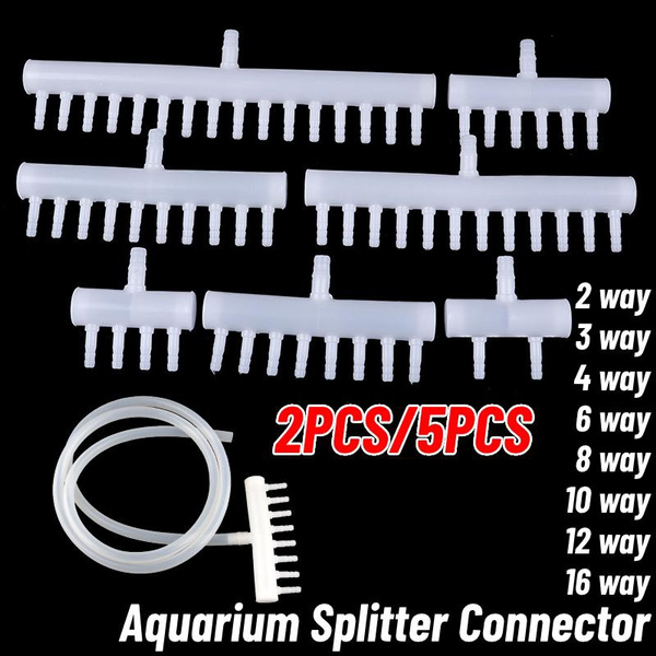 2pcs/5pcs Aquarium Air Line Plastic Splitter Air Pump Tubing Connector ...