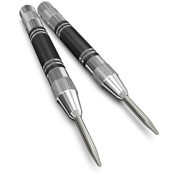 2 Pack Auto Center Punch 5 Inch Heavy Duty Steel Spring Loaded Center ...