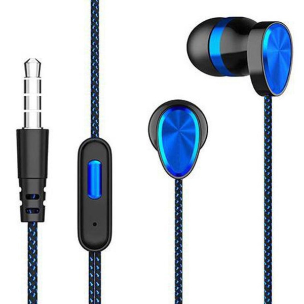 Stereo HIFI Earphone 3.5mm Braided Wired Headset Sport Running ...