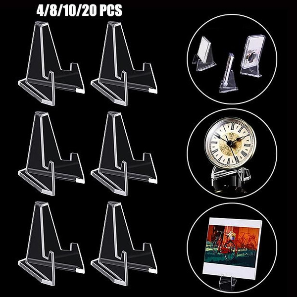 4/8/10/20pcs Clear Acrylic Coin Display Stand Holders Small Easel Rack ...