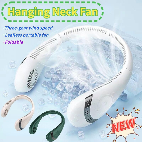 Neck Fan Rechargeable Bladeless Portable Folding Hanging Neck Fan ...
