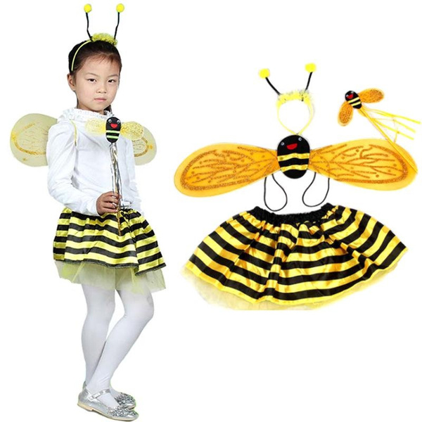 3/4Pcs/set Festival New Cute Girls Cosplay Ladybug Bee Costume Dress ...