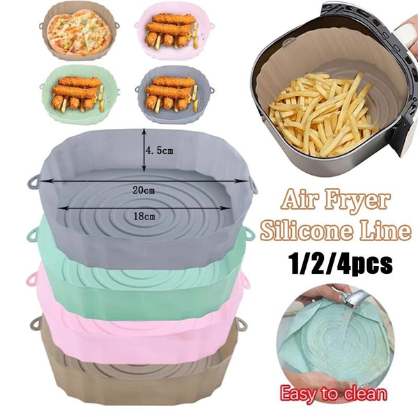 1/2/4pcs Silicone Air Fryers Oven Baking Tray Pizza Fried Chicken ...