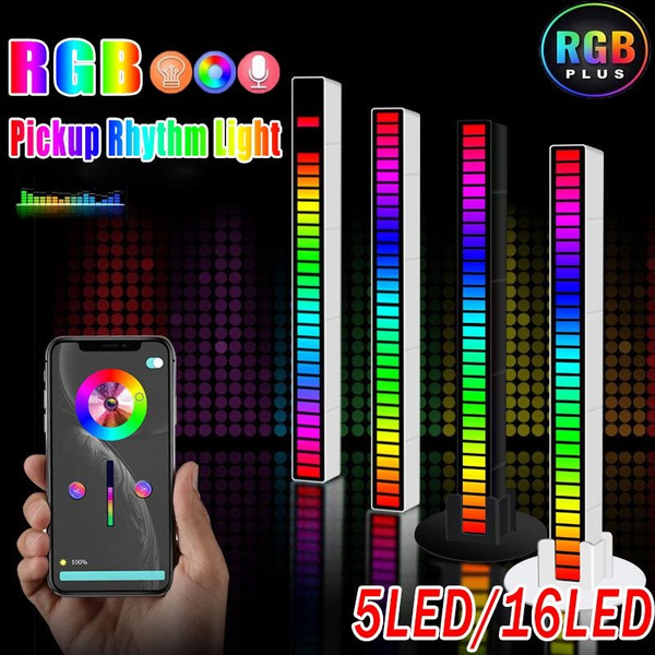 5LED/16 LED Strip Light Sound Control Pickup Rhythm Light Music ...