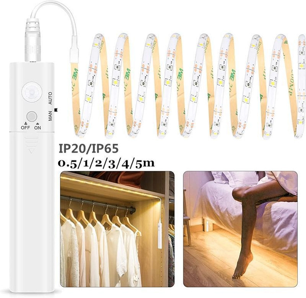 LED Strip with Motion Sensor - Cold White/Warm White, Wardrobe Lighting ...