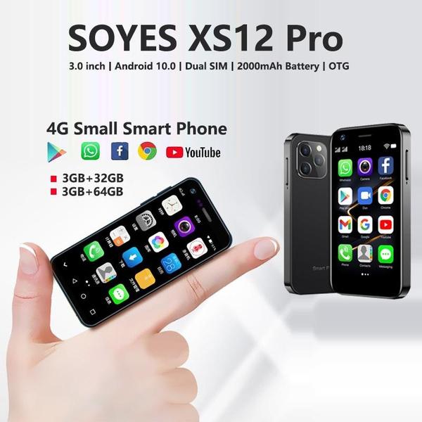 SOYES XS12 Pro 4G Small Smart phone 3.0 inch Android 10.0 ROM 32GB/64GB Dual SIM Google play ...