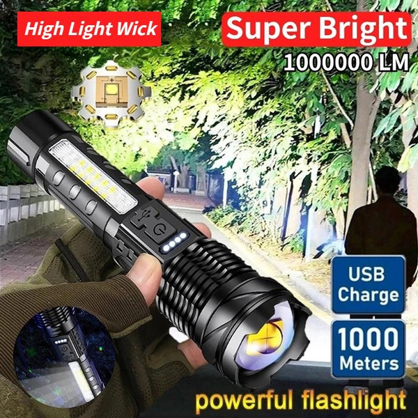 30W P70 LED COB Strong Light Flashlight Portable Rechargeable Bright ...