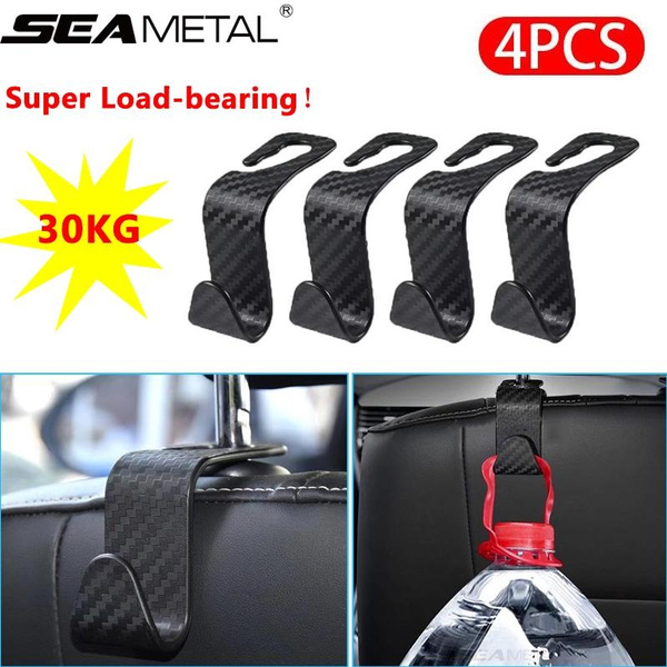 SEAMETAL 4PCS Car Seat Back Hooks Carbon Fibre Super Load-bearing Hooks ...