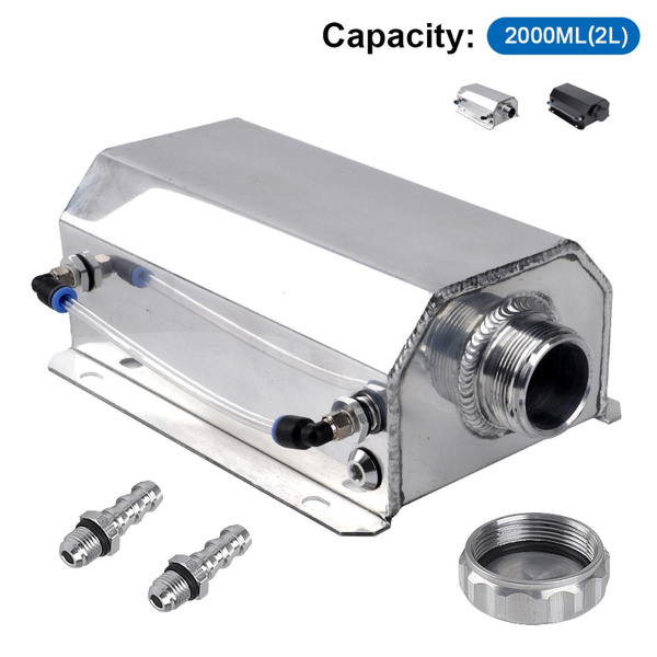 Universal 2L Aluminum Coolant Radiator Overflow Tank Oil Catch Can ...