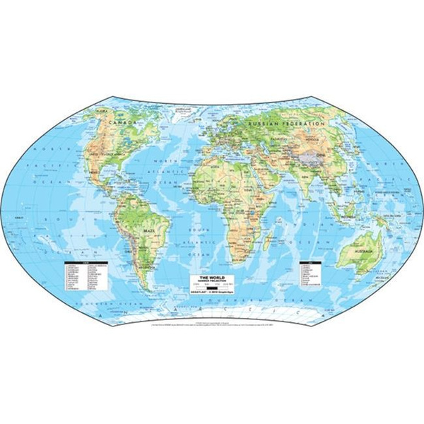 GeoAtlas ga-world-physical-hammer-projection-roller Classroom Pull Down ...