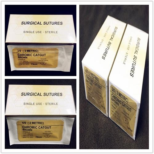 12pcs/box Dental Surgical Sutures Chromic Cargut Absorbable Suture 75cm ...