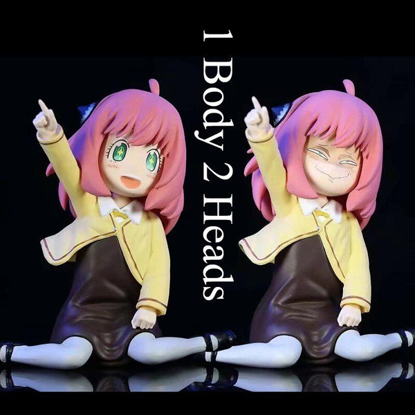 2 Heads Anya Spy X Family Anya Forger Figures Model Cute Doll Pvc ...