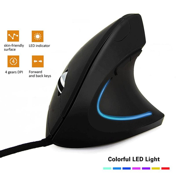 Wired Right Hand Vertical RGB Mouse Ergonomic Gaming Mouse 3200DPI USB ...
