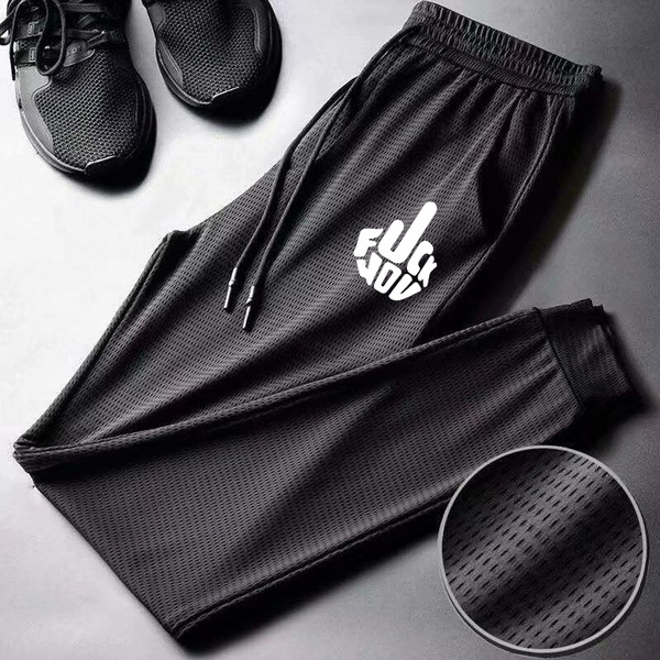 Mesh Ice Silk Breathable Pants Men's Fitness Pants Sports Quick-drying ...