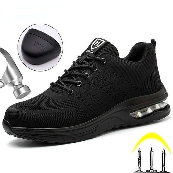 Lightweight Work Shoes Men Air Cushion Work Sneakers Steel Toe Cap Anti ...