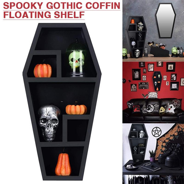 2023 New Spooky Gothic Coffin Floating Shelf Display Horror Hanging ...