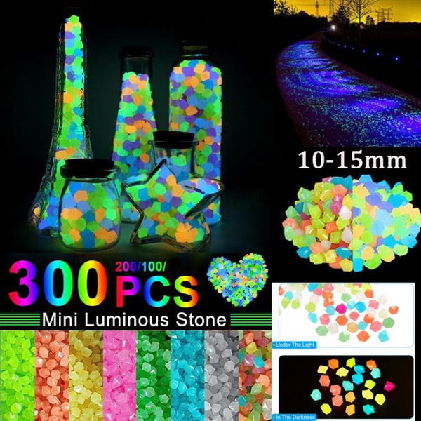300/200/100pcs Glow Rocks Decoration Pebbles Luminous Stones for ...