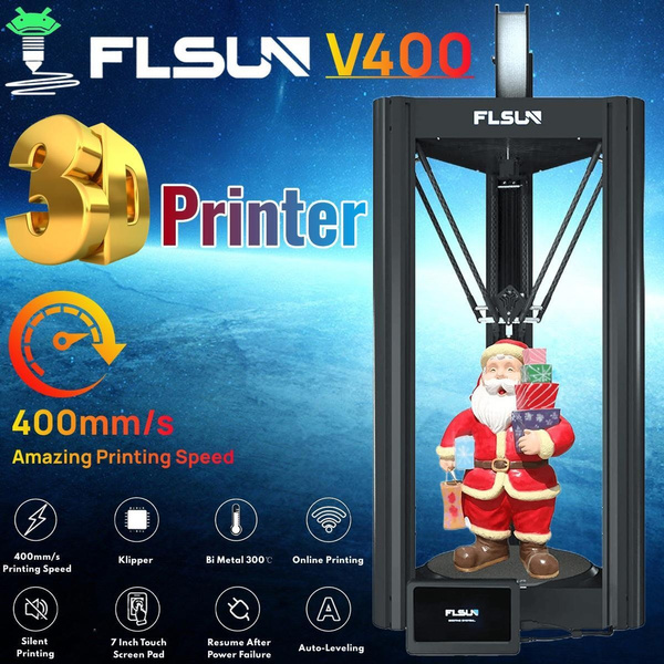 FLSUN V400 3D Printer with Fastest 400mm/s 8000+ mm/s² FDM Delta, 3D ...