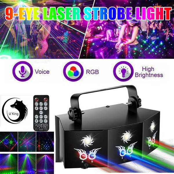 LED Laser Light 9-EYE DMX Scan Projector Strobe DJ Party Stage Lighting ...