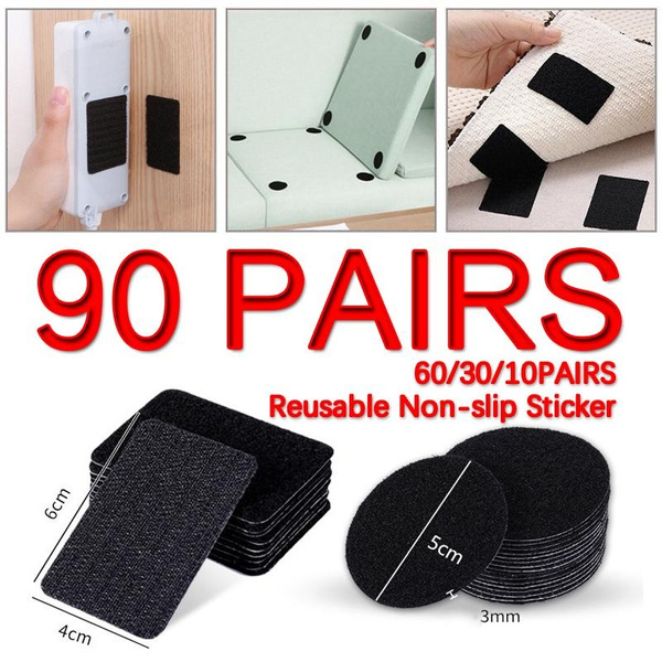 90/60/30/10 Pairs (120/60/20PCS) Strong Self-Adhesive Velcro Fastening ...