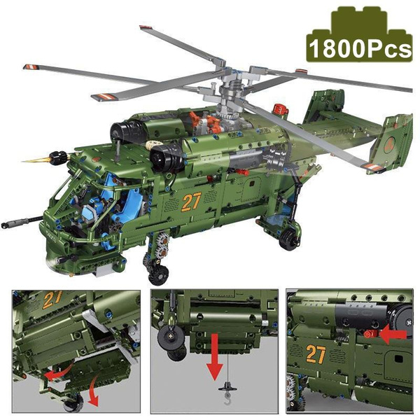 WW2 Military Army Fighter Helicopter Aircraft Moc Building Block Air ...