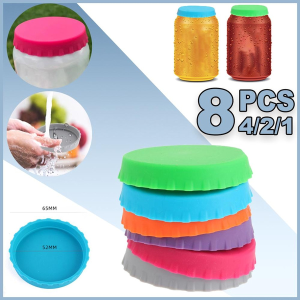 Reusable Silicone Leak-Proof Sealing Lid Standard Beverage Can Covers ...