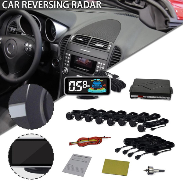 Car Parking Radar System Sensor Kit LCD Display Reverse Backup 8 Rear ...
