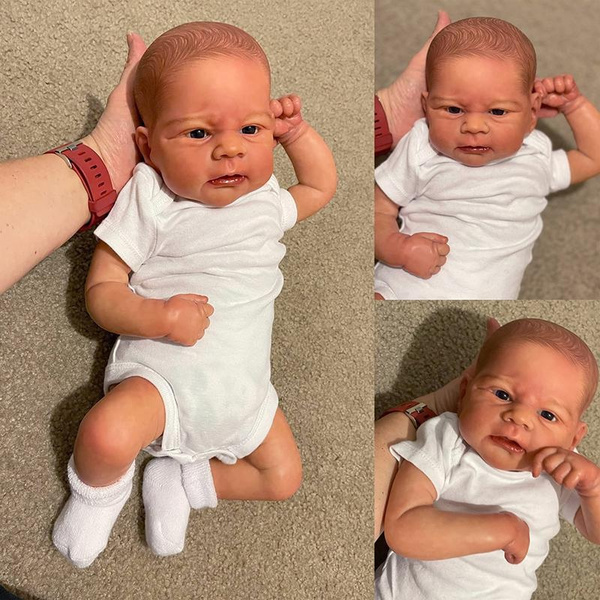 49CM Handmade Real Looking Lifelike Cloth Body Baby Vinyl Silicone ...