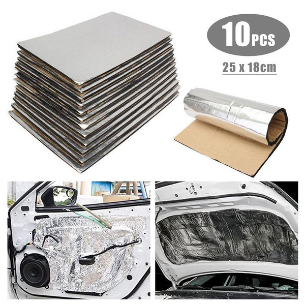 10Pcs Car Sound Deadener Heat Insulation Mat Hood Engine Firewall Heat ...
