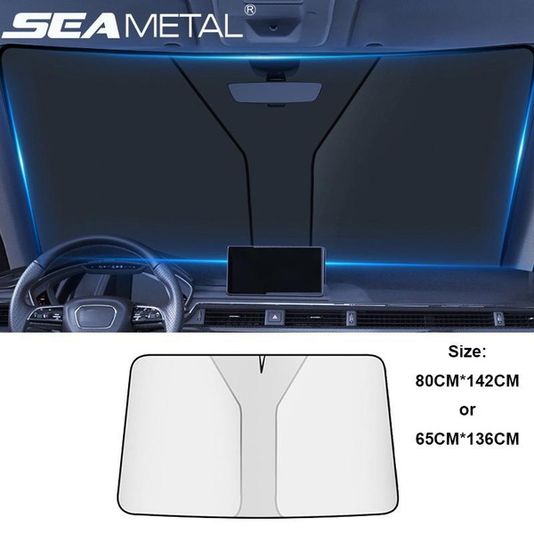SEAMETAL Car Windshield Sun Shade Foldable Front Window Sunshade Sun ...