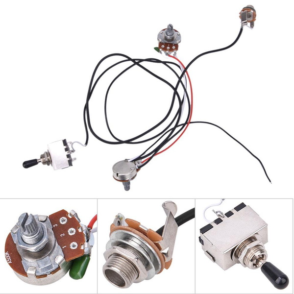 Guitar Wiring Harness Prewired 3 Way Box Toggle Switch 500K Pots For Guitar Wiring Harness Prewired 3 Way Box Toggle Switch 500K Pots For