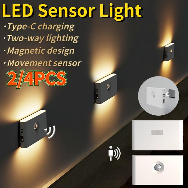 LED Induction Night Light Wireless USB Charging Human Body Induction ...