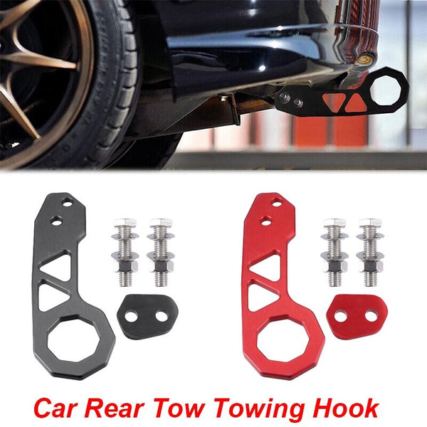 Universal Car Rear Tow Towing Hook Decor Bumper Trailer Ring Set ...