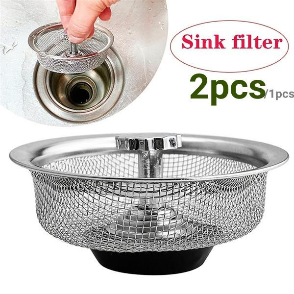 Newest Kitchen Water Sink Filter Sink Mesh Strainer Kitchen Stainless ...