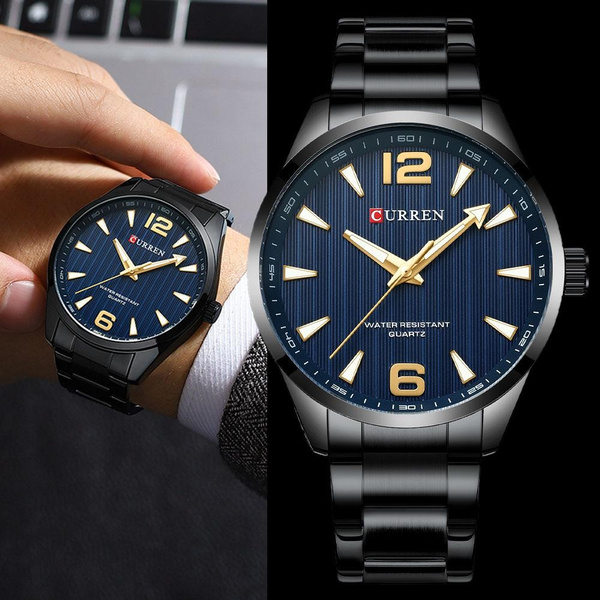 CURREN Business Mens Watch Top Brand Luxury Male Clock Stainless Steel ...