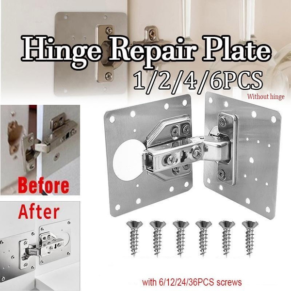 1/2/4/6 PCS Hinge Repair Plate for Cabinet Furniture Drawer Window Stainless Steel Plate Repair ...
