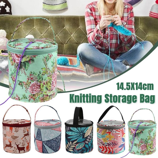5 Types New Round Knitting Bag Home Daily Storage Bag Wool Yarn Crochet ...