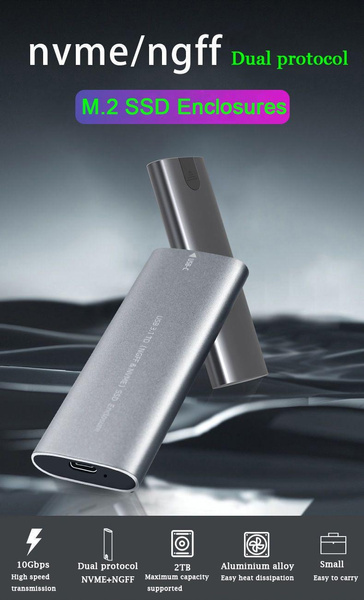 M.2 SSD enclosures type-c port NVME/SATA dual-protocol Portable hard ...