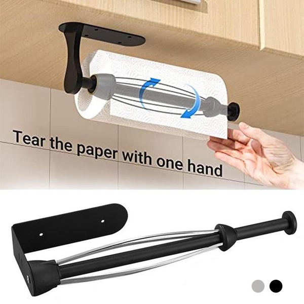 Stainless Steel Paper Roll Towel Holder Bathroom Toilet Single Hand ...