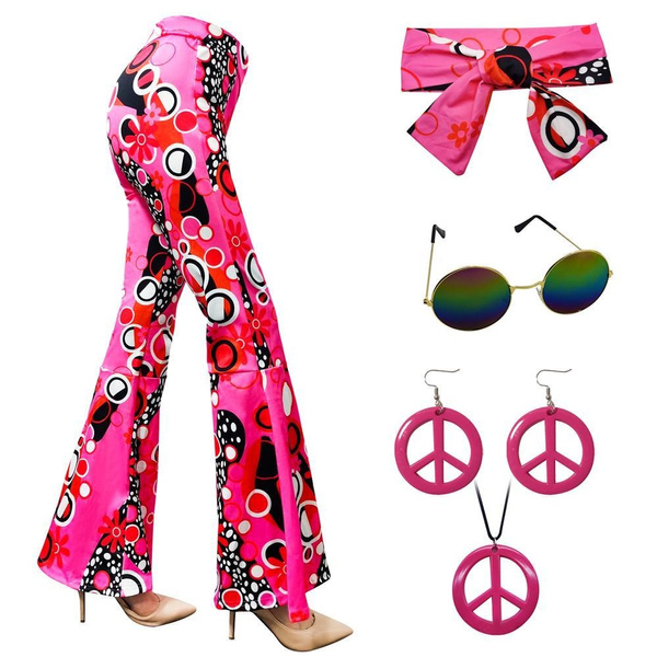 60s 70s Women Costumes Accessories Hippie Pants Bell Bottom Boho Pants ...
