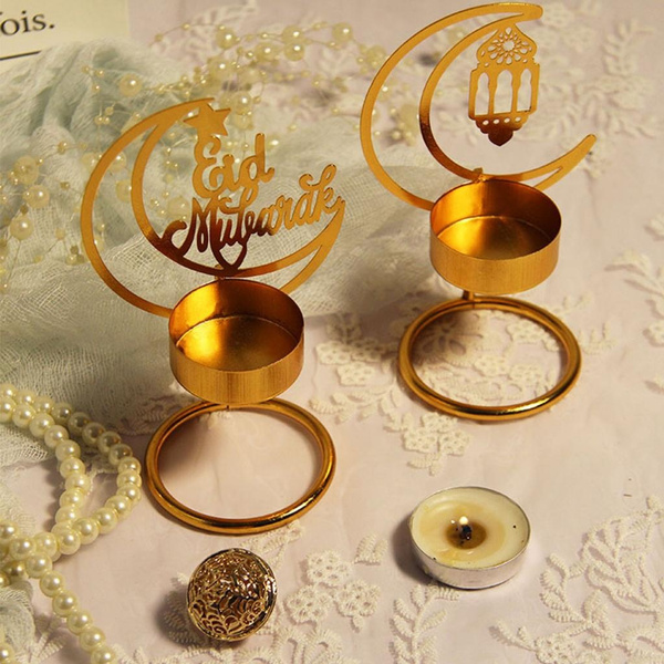 Eid Mubarak Tealight Candle Holder for Table Centerpieces Wrought Iron ...