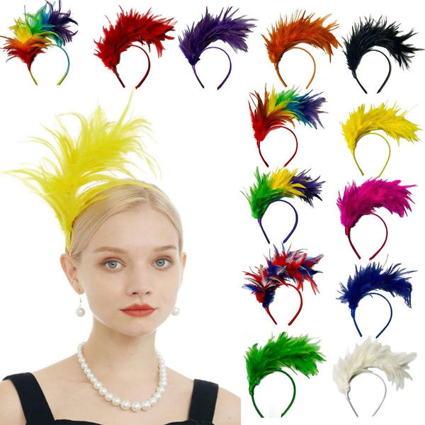 Feather Headband 1920s Burlesque Headpiece With Feathers Flapper ...