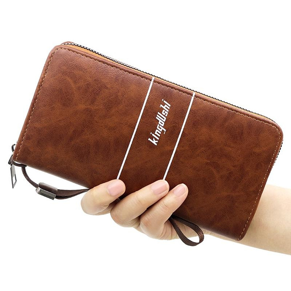 Men Wallets Long Large Capacity Business Quality Wallet PU Leather ...
