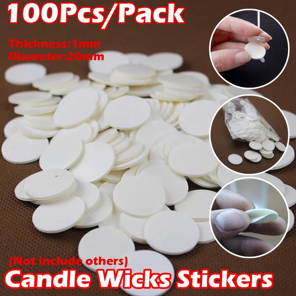 100 Pcs/Pack Candle Wicks Stickers 20mm Double-Foam Adhesive DIY Candle ...
