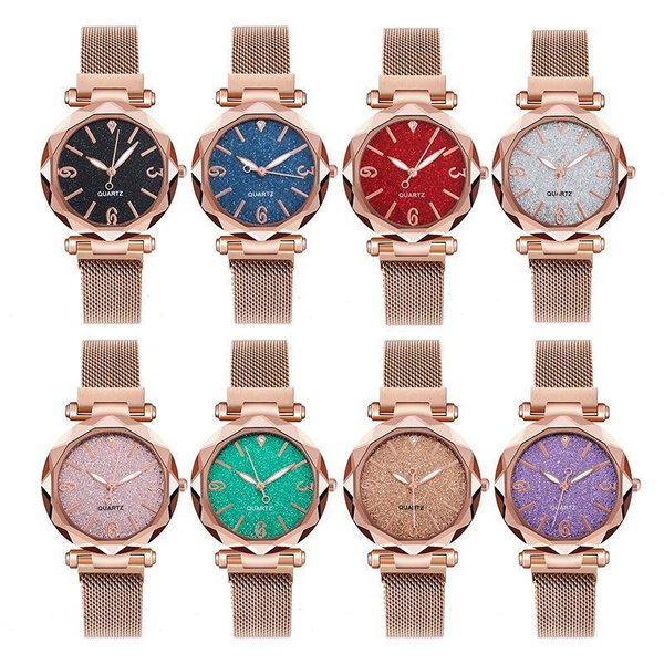 Female Watch Full Sky Star Watch Starry Night Light Magnet Buckle ...