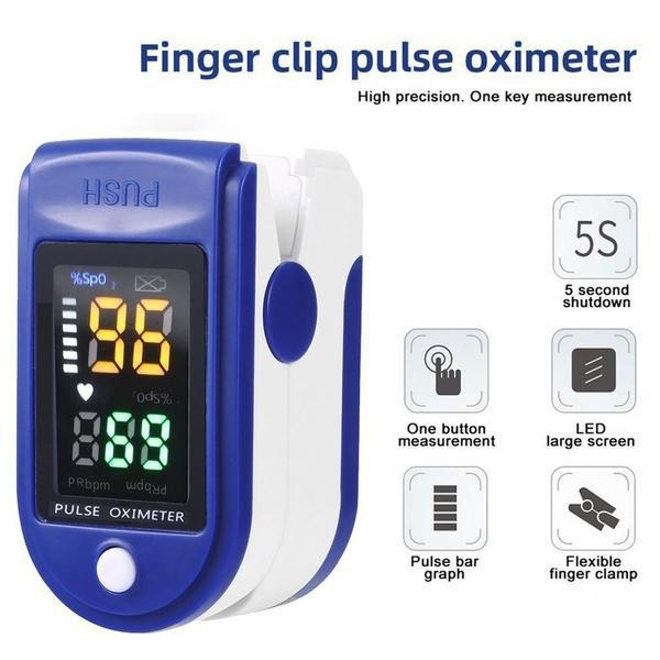 Finger Pulse Oximeter Oxygen Saturation Monitor - Pulse Ox Fingertip o2 ...
